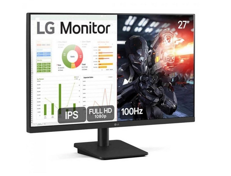 MONITOR 27" LG GAMER 27MS500-B FHD 100HZ IPS 5MS 3-SIDE BOARDLESS ...