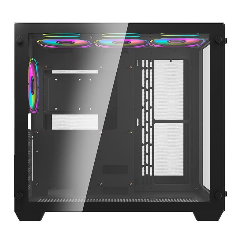 GABINETE ATX S/ FONTE GAMER AIGO DARKFLASH C285 AQUARIO ARGB C/ 4 FANS ...